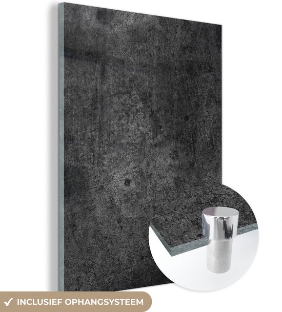 MuchoWow® Glasschilderij 60x80 cm - Schilderij acrylglas - Beton ...