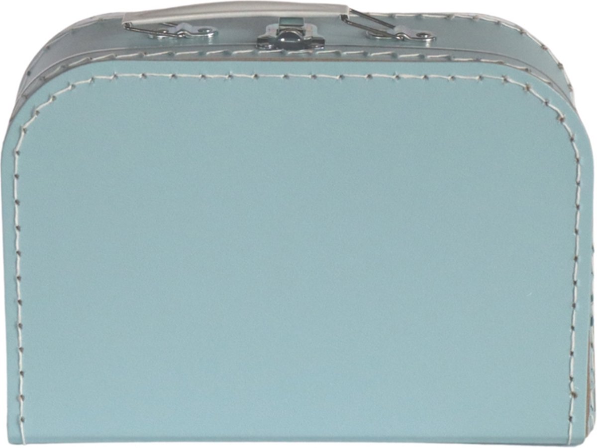 Kinderkoffer 25cm Licht blauw MET NAAM - Logeerkoffer - Kartonnen ...