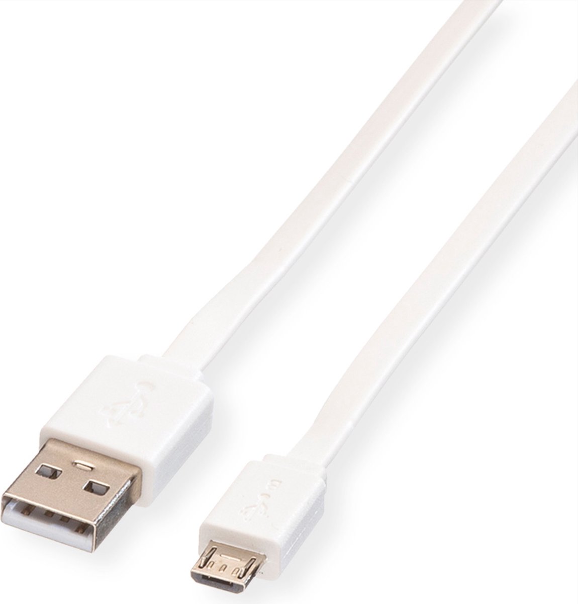 ROLINE USB 2.0 Kabel, USB A Male - Micro USB B Male, wit, 1 m | bol.com