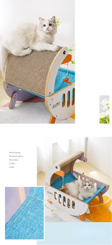 Multifunctionele Katten Bed Met Krabpaal Functie Gezonde Manier Om ...