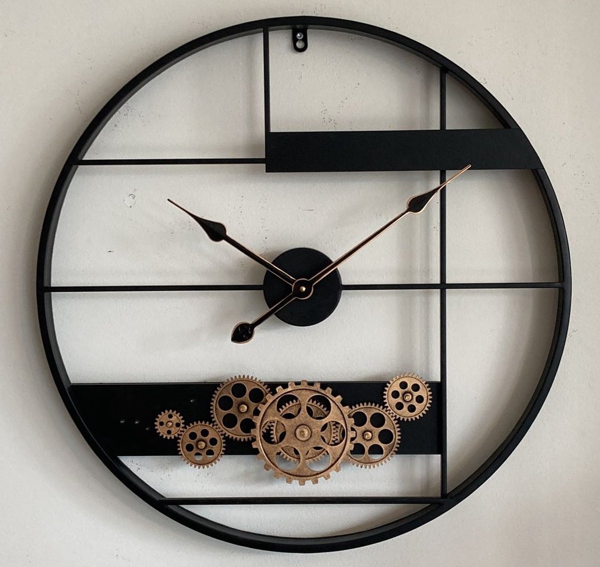 Industriele klok - grote wandklok - wandklok modern zwart 60 cm | bol.com