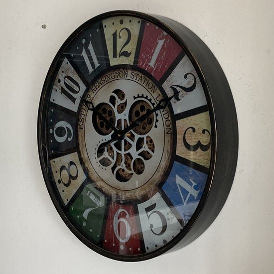 Wandklok modern - wandklok landelijk - wandklok 60 cm | bol.com