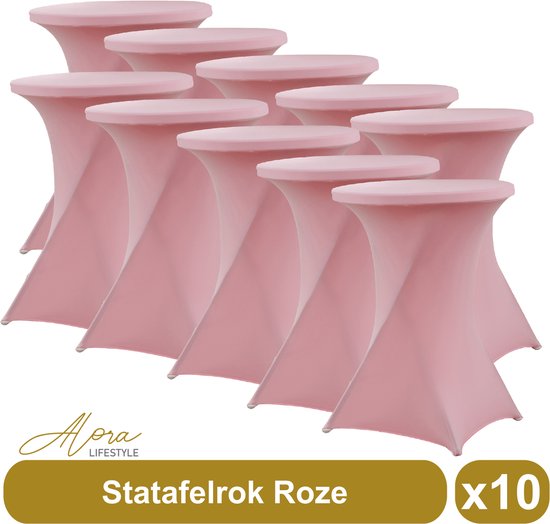 Statafelrok roze 80 cm per 10 - partytafel - Alora tafelrok voor statafel -... | bol