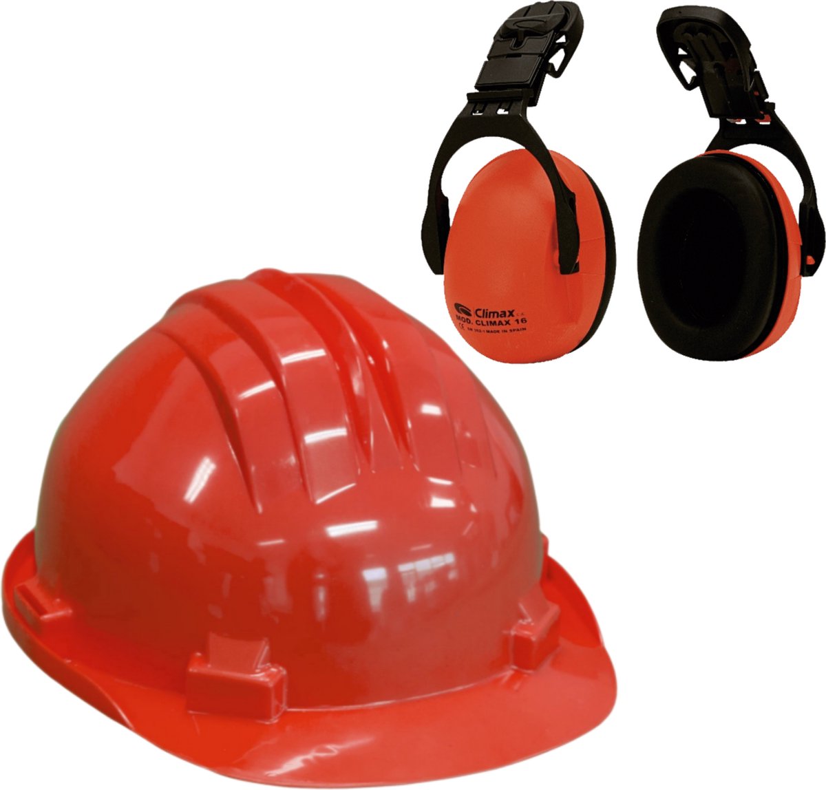 Bouwhelm RS5 met Oorkappen - Rood - Veiligheidshelm voor volwassenen - Oorkappen helm... | bol.com