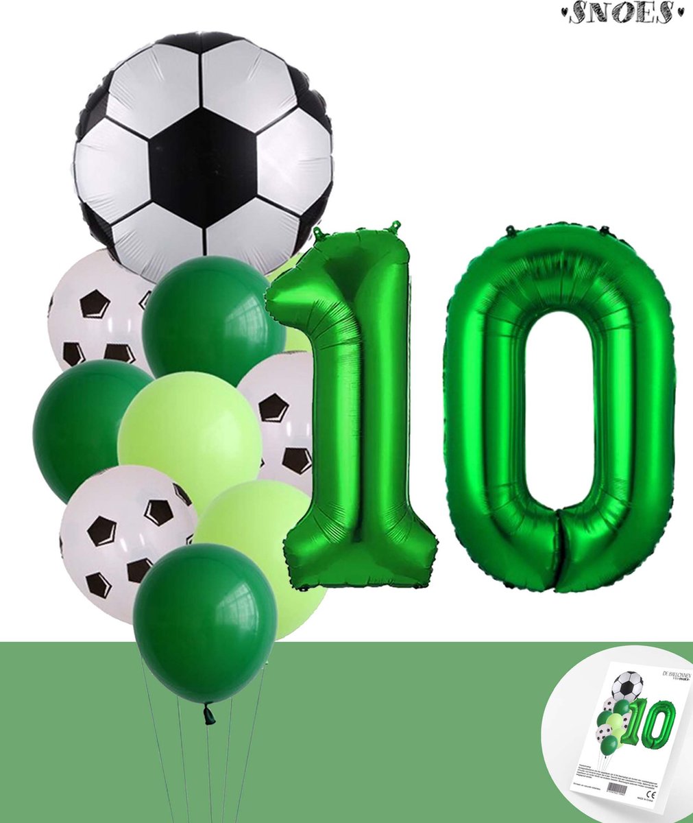 Voetbal Verjaardag * Ballonnen Set 10 Jaar * Hoera 10 Jaar * Jarig ...