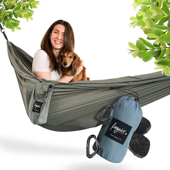Outdoor hangmat voor 2 personen met bevestigingsset, ultralichte ...