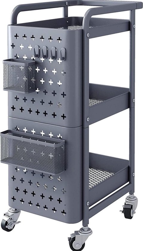 Trolley | Keuken | Op Wieltjes | Indoor | Metaal | Verrijdbaar | 3 ...
