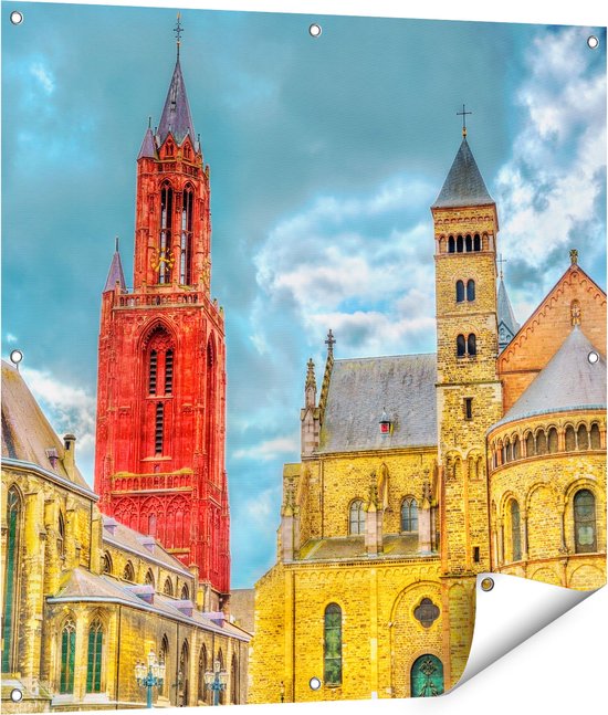 Gards Tuinposter Basiliek van Sint Servaas in Maastricht - 90x90 cm - Tuindoek -... | bol