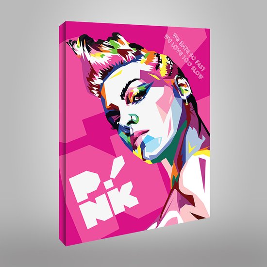 Canvas WPAP Pop Art Pink - 50x70cm | bol