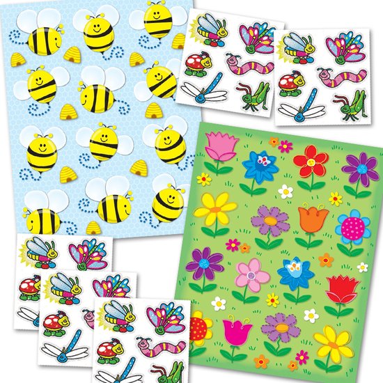 Stickervellen Bloemetjes en Bijtjes en Insecten - Stickervellen Kind ...
