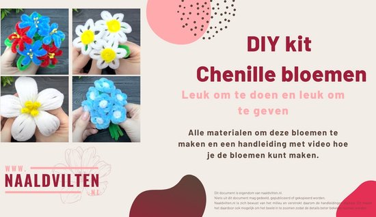 4 bloemen DIY van pijpenragers (Chenille) | bol
