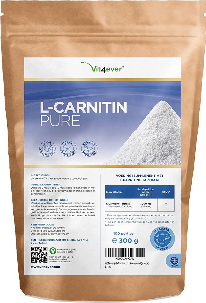 L-carnitine Pure - 300 g zuiver poeder zonder toevoegingen - 100% L ...
