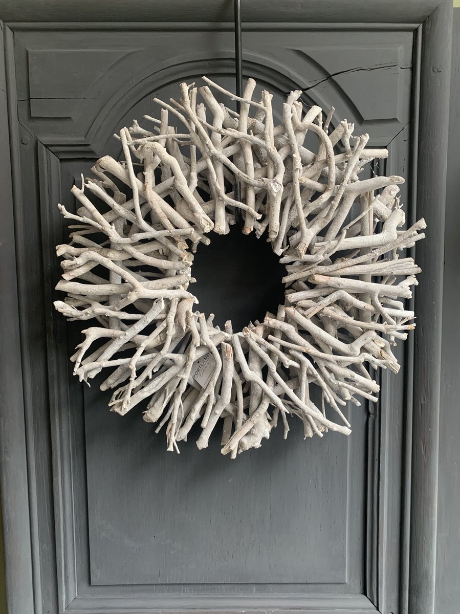 Portland Living - Landelijk Hout Krans Groot 40cm 44cm - 7 cm dik ...