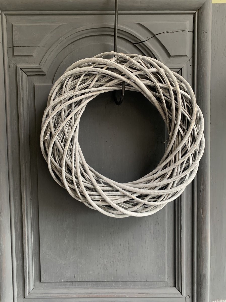 Portland Living - Landelijk Rattan Krans - Grey Wash Vergrijsd - 40cm x ...