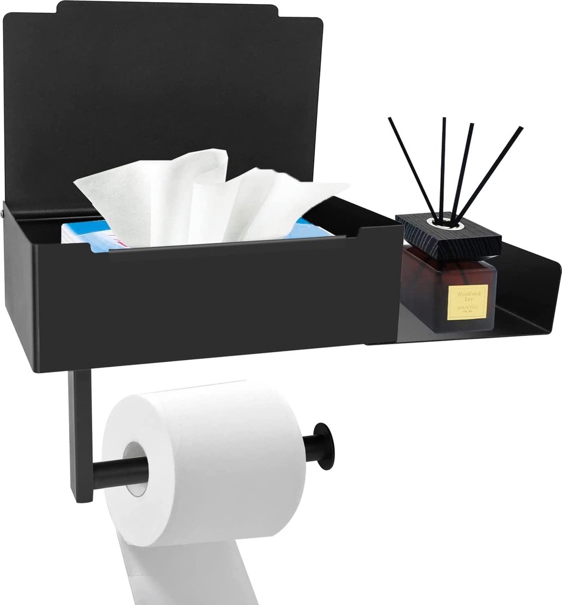 Toiletrolhouder Zonder boren Toiletrolhouder met houder voor vochtige ...