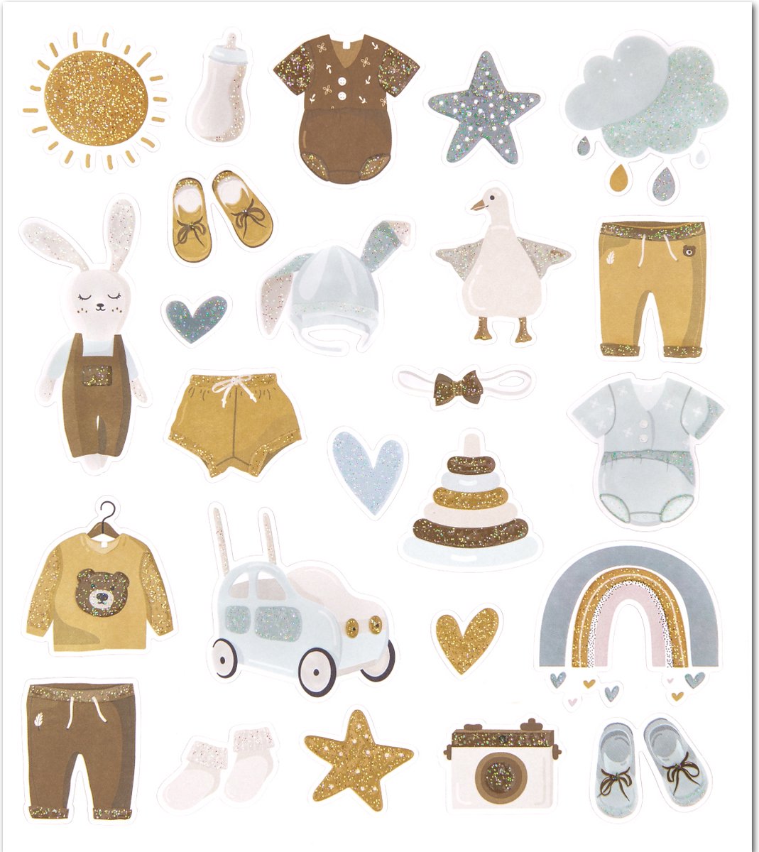 Stickervellen Baby Jongen met Glitteraccenten - Luxe Baby Stickers ...