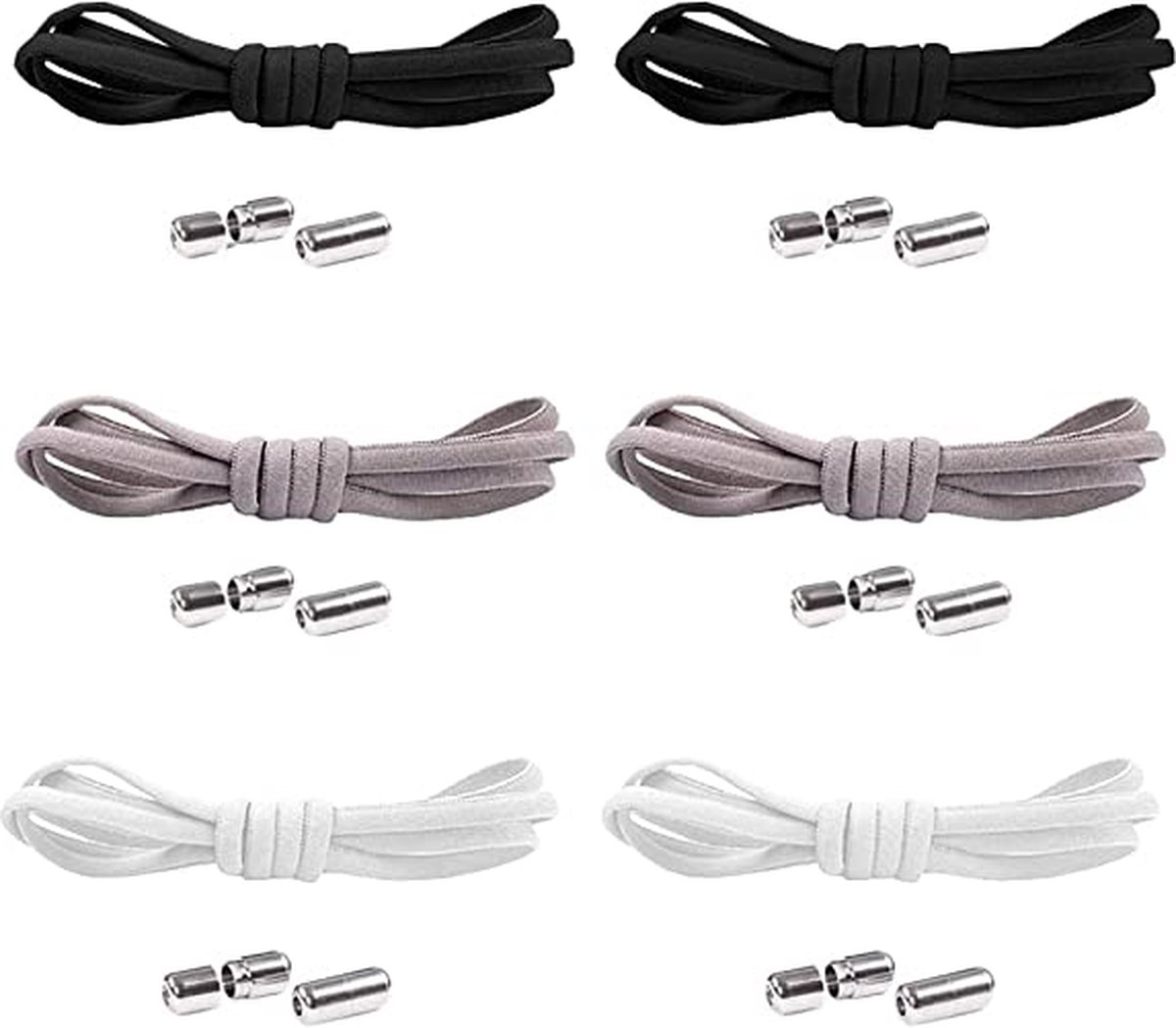 Plugstore - 6 paar metalen sluitingen, elastische veters zonder ...