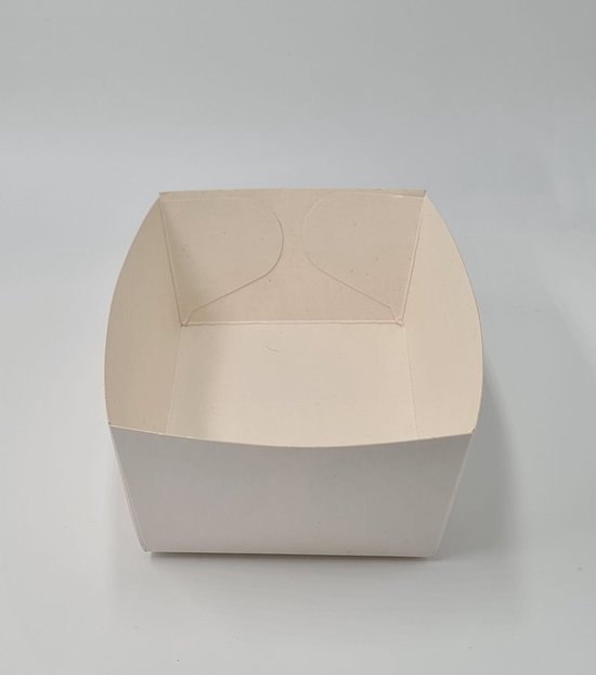 50x frietbakje extra groot - 150x90x50mm- wit karton - serveerschaal ...
