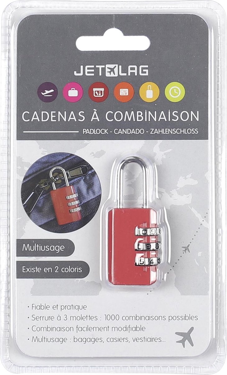 JETLAG Slotje met 3 cijferige cijfercode- Grijs | bol.com