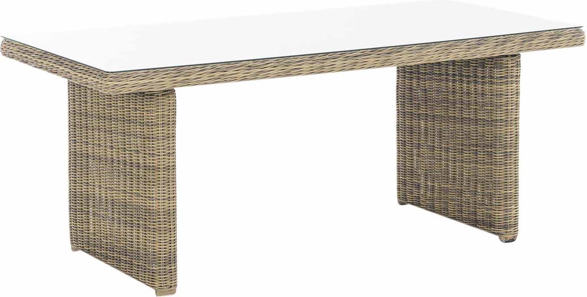 Tuintafel deluxe - Glastafel rotan wicker - Tuinmeubelen - Eettafel ...
