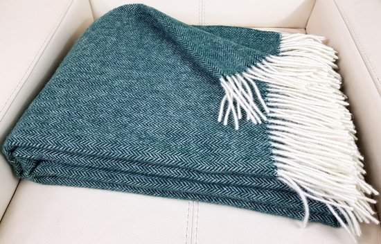 Wollen Plaid - OSLO - Groen (140x200cm) 100% Wol - ECO Deken - Plaids ...