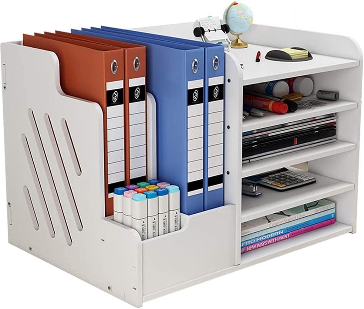 Witte bureau-organizer, multifunctionele documentenhouder, bureau ...