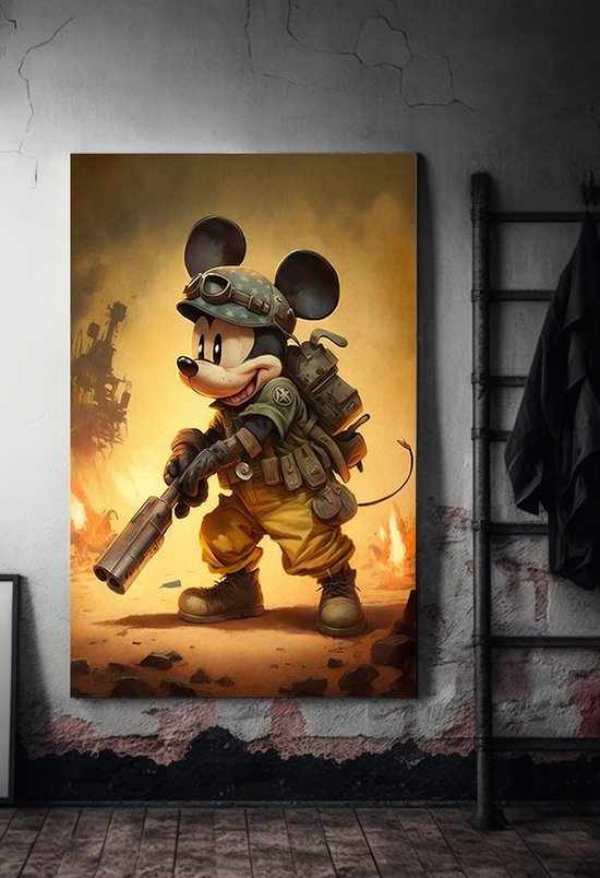 XFLEX Mickey Mouse Disney Canvas with Guns Popart 70x50cm | bol.com