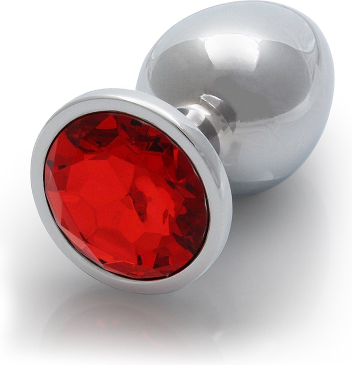 Round Gem Butt Plug - Large - Silver / Ruby Red | bol.com