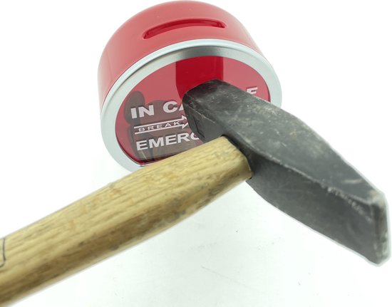 Spaarpot Rood - In Geval van Nood Glas Breken | bol