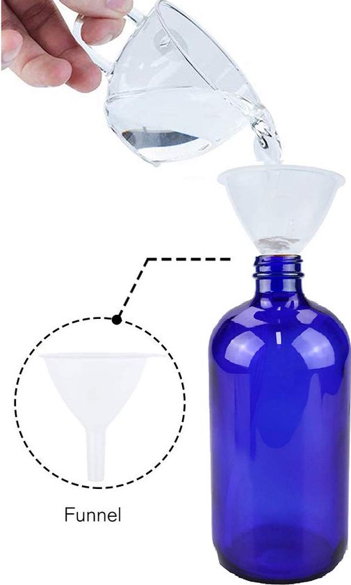 Blauwe glazen spuitflessen, gieters met verstelbaar 250 ml, 4 stuks sproeikop,... | bol.com