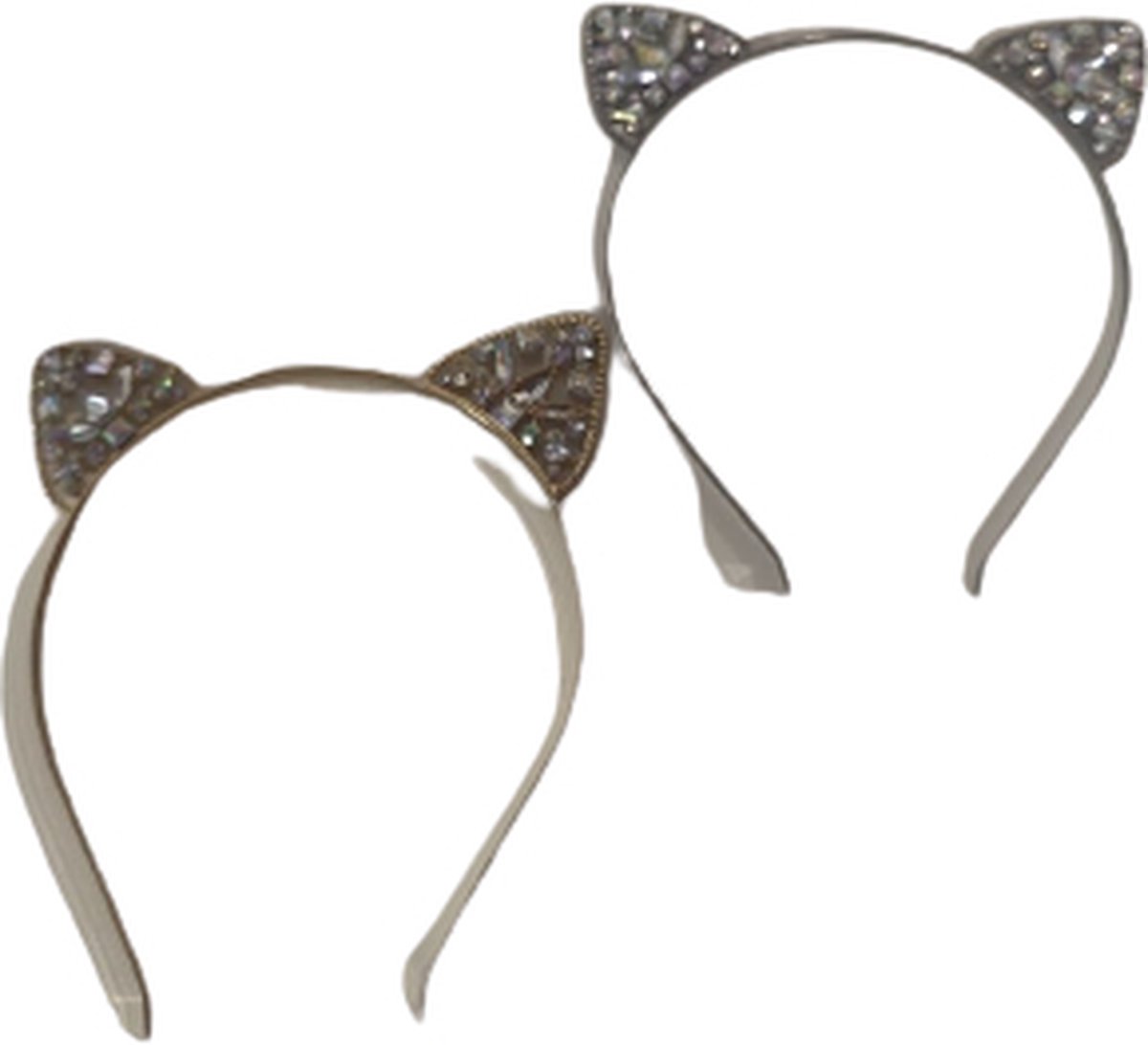 Diadeem Met Kattenoortjes - katten Oren - Goud - Metaal met Strass ...