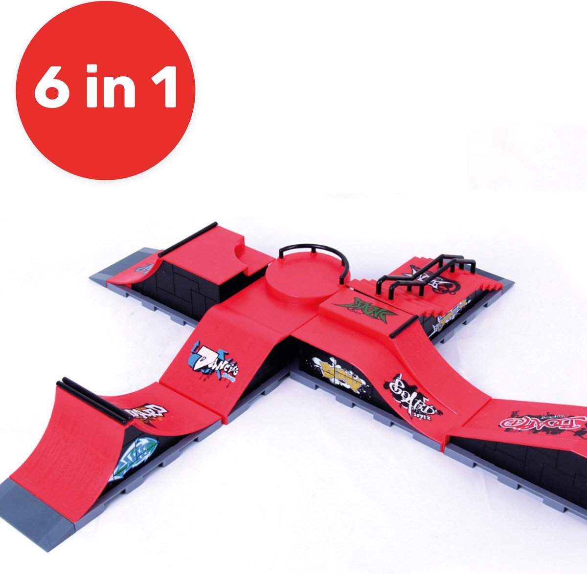 Jespro - Fingerboard skatepark - Fingerboard - Rood - Fingerboard ramps ...