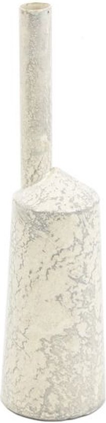 Metalen vaas wit - Witte bloemenvaas - 3x10x37cm - Kolony | bol.com