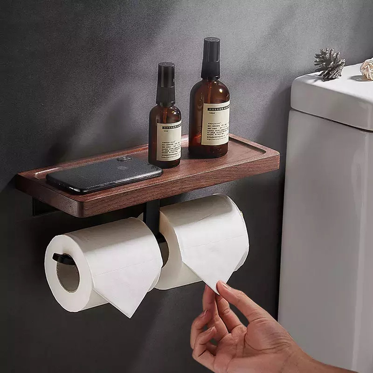 Mastersøn 2-in-1 WC Rolhouder met Plankje – Toiletrolhouder – RVS ...