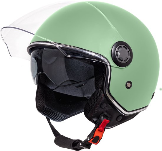 VINZ Pavia Scooter Helm met Zonnevizier / Jethelm / Brommer Helm / Motorhelm /... | bol.com