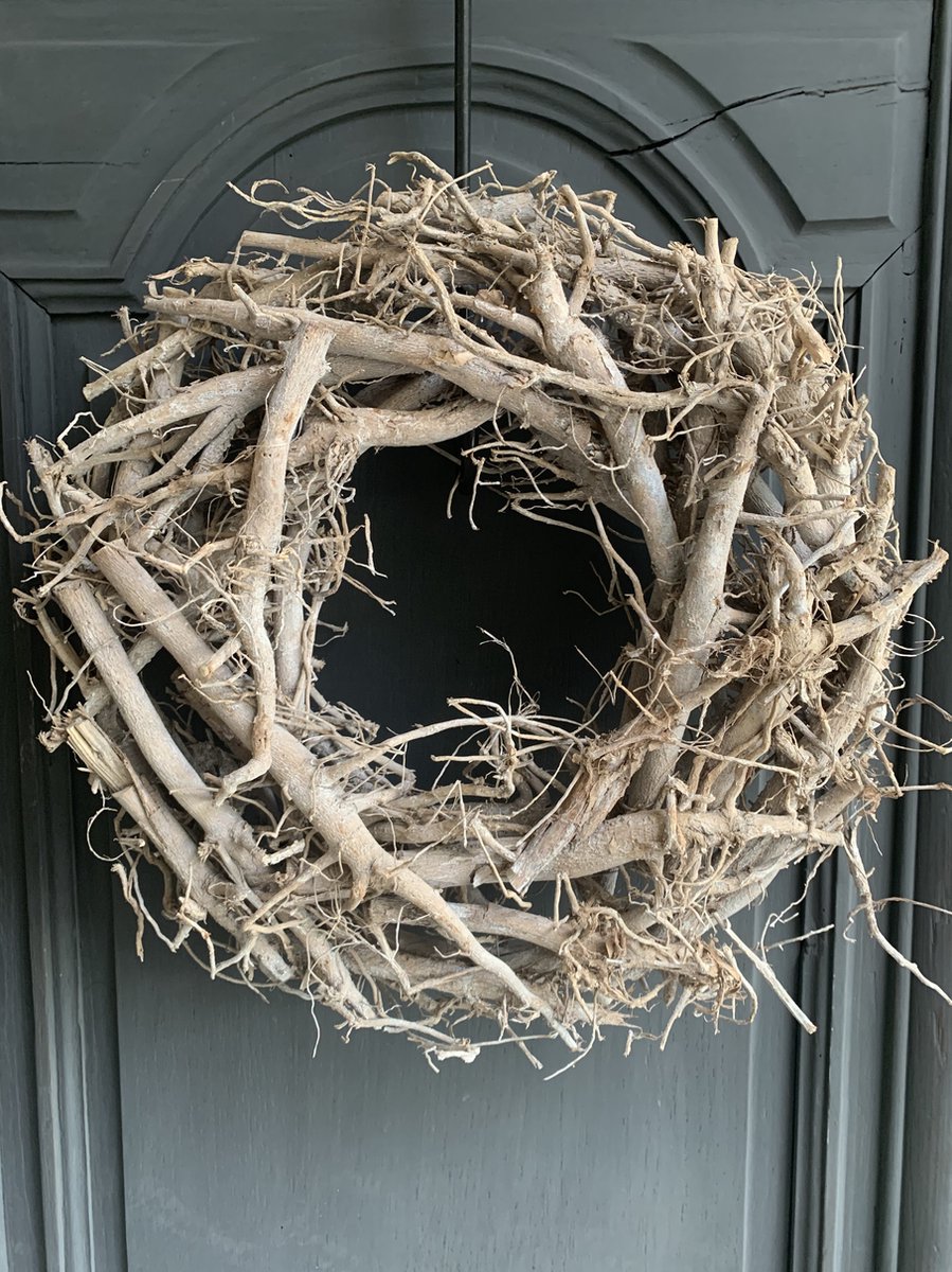 Le Bon Marche - Wilgen Krans - Vergrijsd - 40cm x 10cm dik - Houten ...