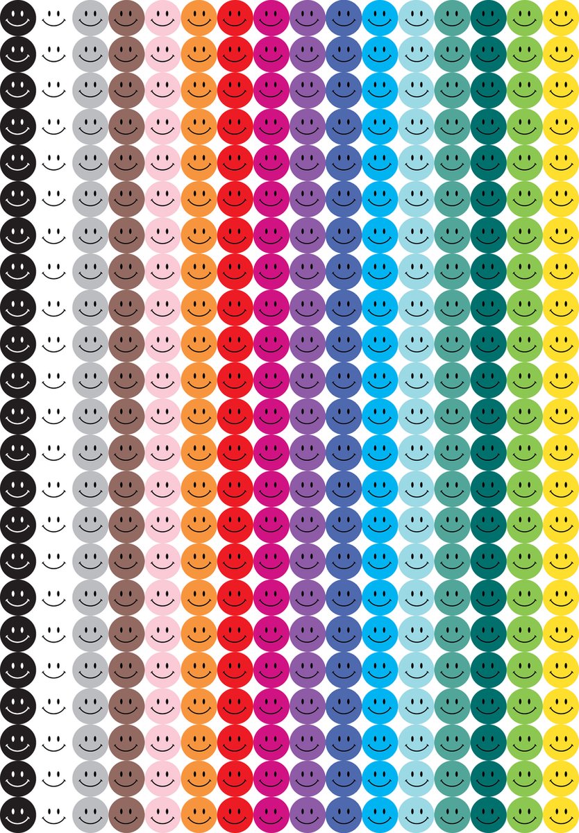 Smiley Stickers Gekleurd - 1104 Sticker - 3 Grote A4 Stickervellen ...