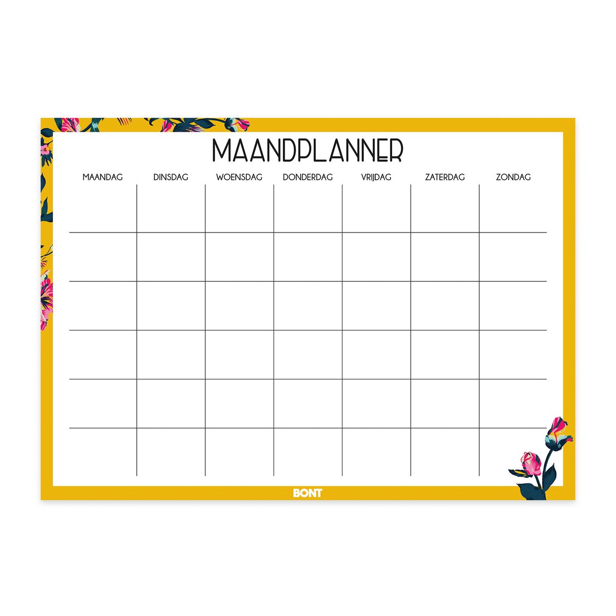 BONT | Maandplanner bloemen losbladig A4 - Planner - Familieplanner ...