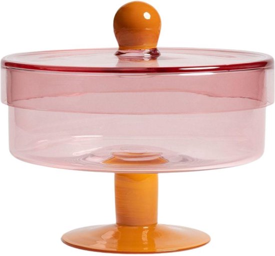 &Klevering - Opbergpot glas roze - Opbergpotten | bol.com