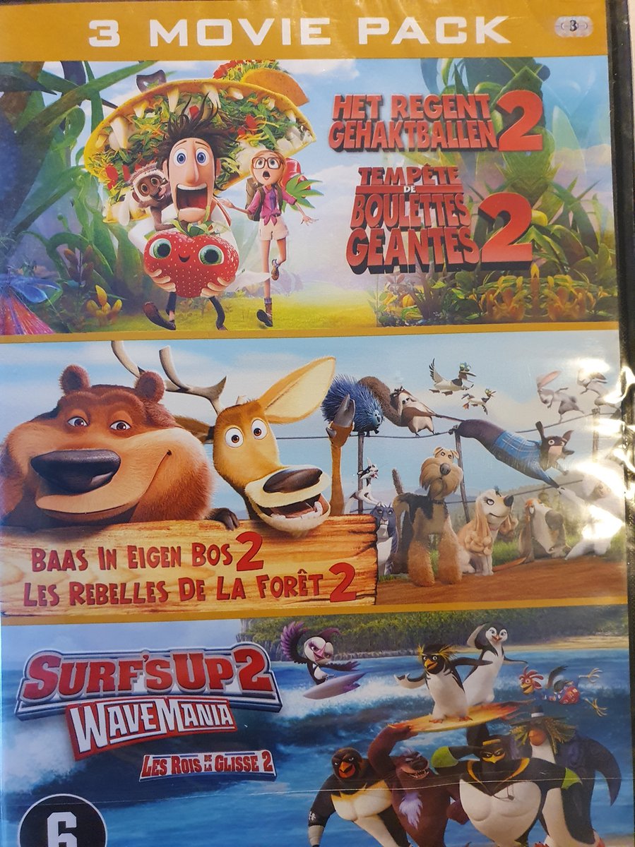 Het Regent gehaktballen 2, Baas in eigen bos 2, Surf,s up 2 (Dvd), nvt ...