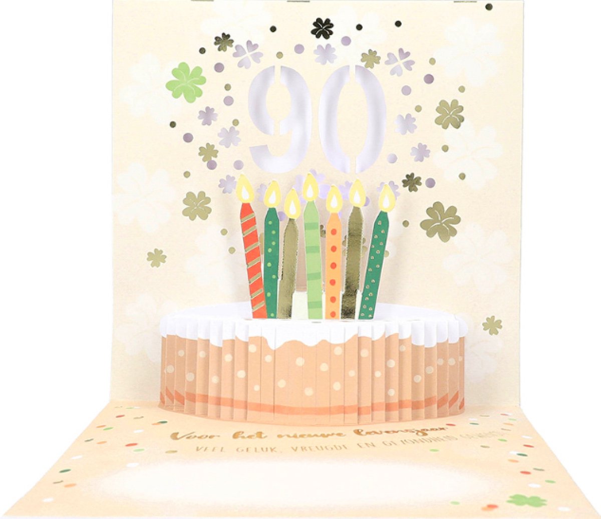 Depesche - Pop up muziekkaart met licht en de tekst "90 - Van harte gefeliciteerd met... | bol.com