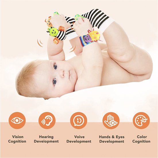 Baby Rammelaar Sokken - Rammelaar Sokjes En Rammelaar Armbanden - 4 ...