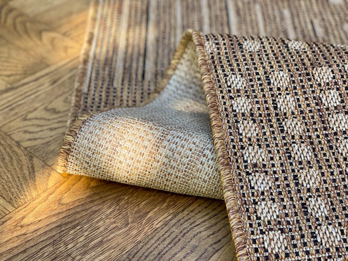 Buitenvloerkleed, Tuinkleed, Balkonkleed Jute look 120cm x 80cm | bol.com