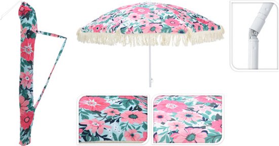 Strandparasol - Bladerenprint - 180 cm | bol.com