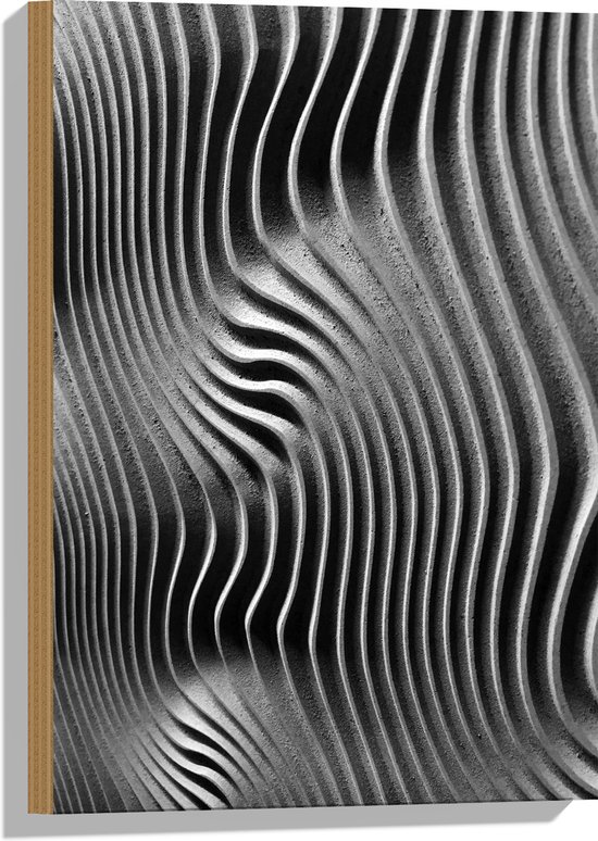 Hout - Wikkelend Patroon in Muur - 40x60 cm - 9 mm dik - Foto op Hout ...