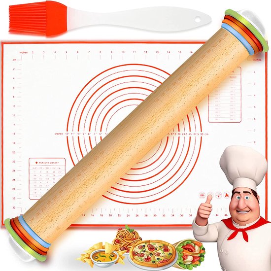 Deegroller hout – houten deegroller - rolhout | bol