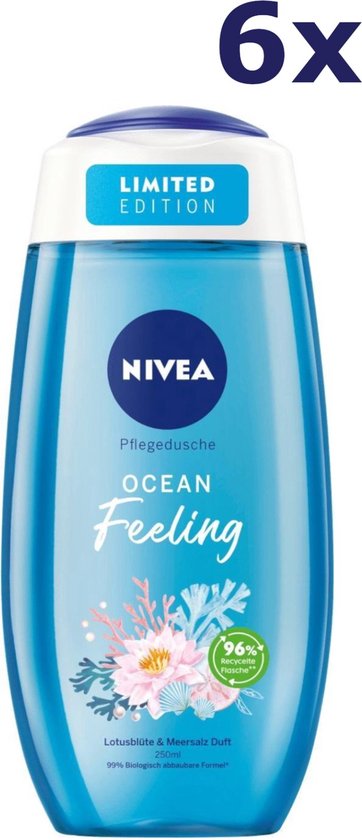 6x Nivea Shower 250ml Ocean Feeling | bol.com