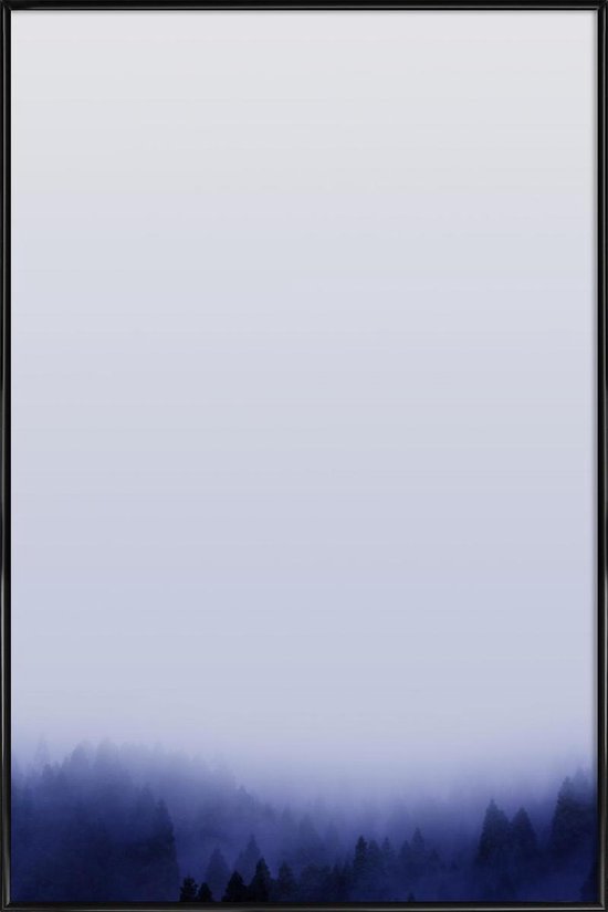 JUNIQE - Poster in kunststof lijst Bluescape 1 -40x60 /Blauw & Wit | bol