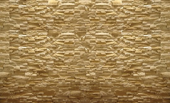 Fotobehang - Vlies Behang - Sierstenen Muur - Steenstrip - 254 x 184 cm ...