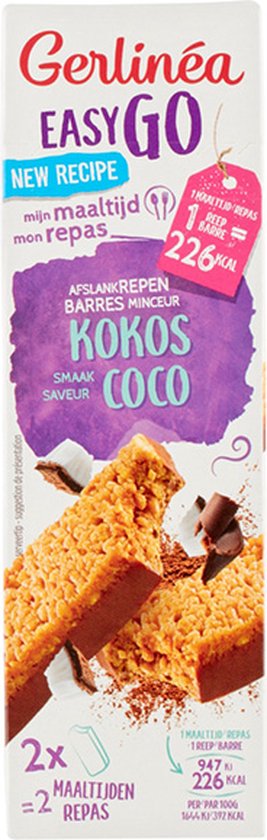 Gerlinea Easy Go Afslank Maaltijdrepen Kokos 2x58g | bol.com